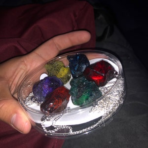 Raw Infinity Stones Pendant Collection FULL SET Infinity Gauntlet ...
