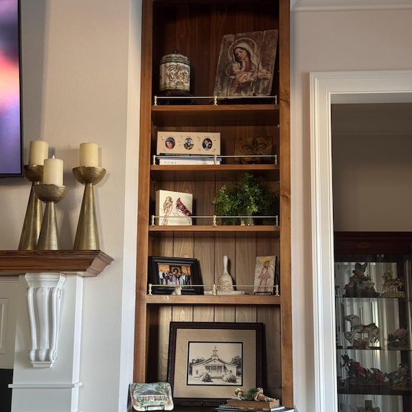 Unlacquered Brass Gallery Rail: Bookshelf Tipping Rail - Etsy