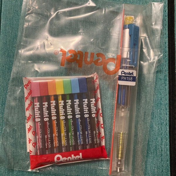 Pentel MULTI 8 Color 8-in-1 Highlighter Crayon Mechanical Pencil Blue ...