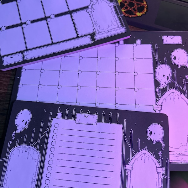 Graveyard Haunts Planner Notepads - Tear-away Calendar - Tombstones and ...