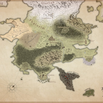 Custom Fantasy Map Commission for Writers, D&D, Dms, and More - Etsy