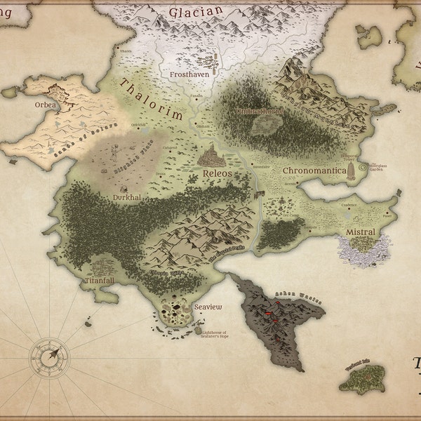 Custom Fantasy Map Commission for Writers, D&D, Gift - Etsy