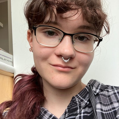 14K Solid Gold Vertical Helix Piercing/hidden Rook Dangle Earring ...