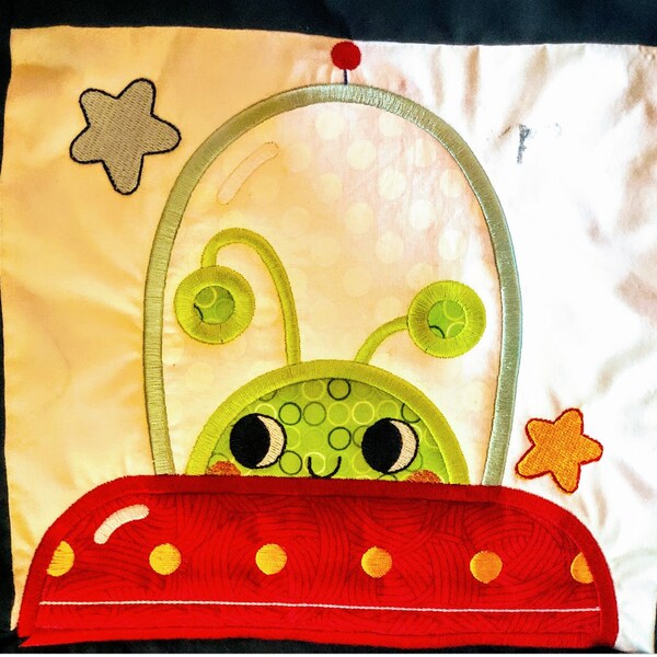 Alien UFO Applique Embroidery Design - 4x4 5x7 6x10 8x8 Sizes Included ...