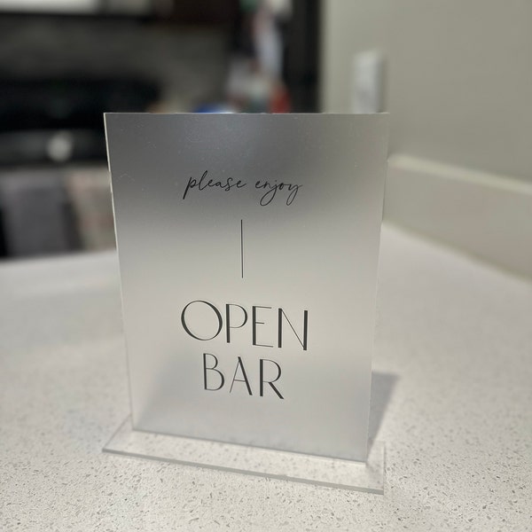 Open Bar Sign | Drinks Are on Us Sign | Custom Acrylic Bar Menu ...