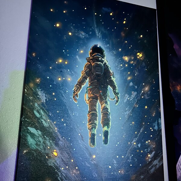 ARTEMIS LED Art Print, Light up Canvas, Neon Wall Art, Galaxy Artwork ...