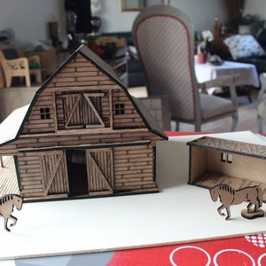 Laser Files for Cutting Wild West Barn SVG 3D Ranch Dxf LBRN Ai Scaled ...