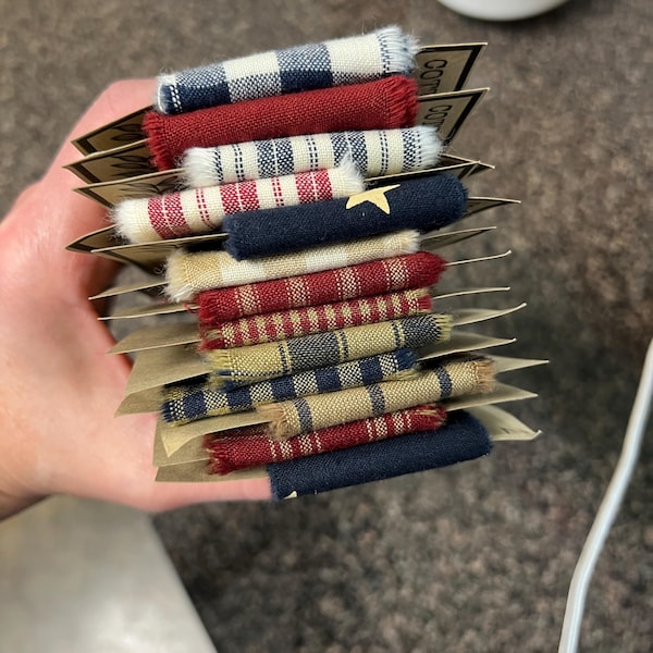 Navy, Berry, Khaki Americana Cotton Homespun Fat Quarter Bundle Fall ...