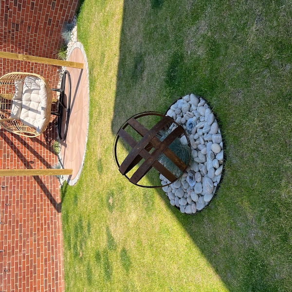 UK Rustic Garden Double Banded Sphere, Decoration Orb, Globe, Ball ...