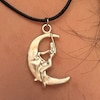 Lady Riding the Moon Lead Free Pewter Pendant Necklace - Etsy Canada