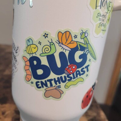 Bug Enthusiast Insect Lover Vinyl Sticker, Entomology Gift, Cute Water ...