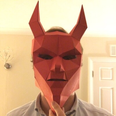 Devil 3D Papercraft Mask Template Low Poly Demon Paper Mask - Etsy UK