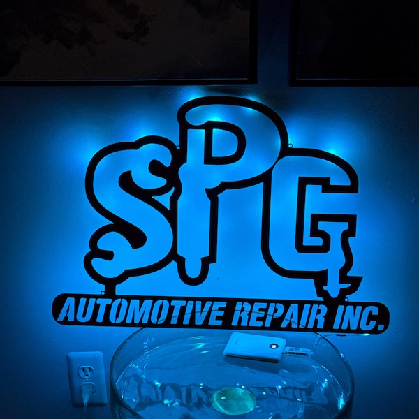 Custom Logo Design Metal Wall Art LED Light - Personalized Business ...