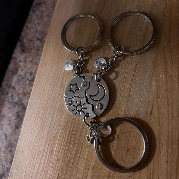 Set of 3, Gold or Silver; Keychain or Necklace, Three, Sisters ...