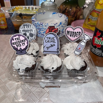 True Crime Cupcake Toppers, Crime Junkie Cupcake Toppers, Murder ...