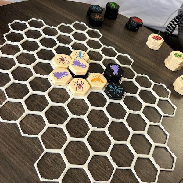 Connect Hive Game Board - 3D Printed Grid for Hive Colony Tabletop Game ...
