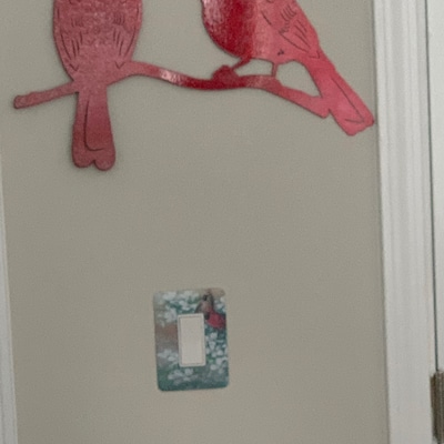 This Light Switch Plate Features a Male and Female Cardinal in a ...