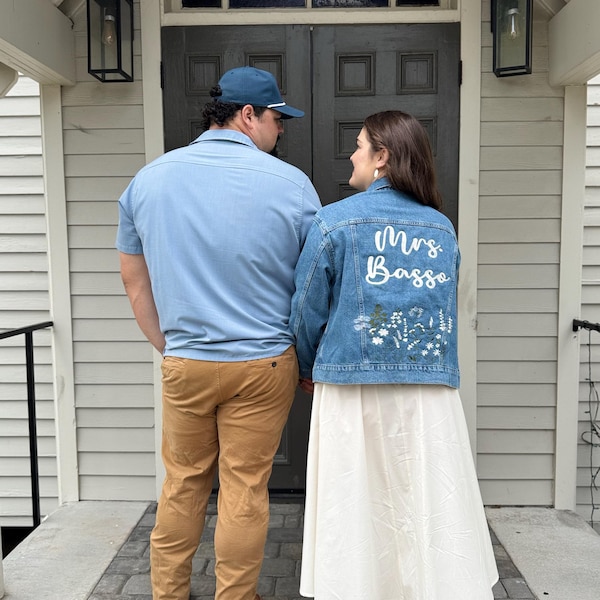 Embroidered Jean Jacket, Wedding Jean Jacket, Wedding Denim Jacket ...