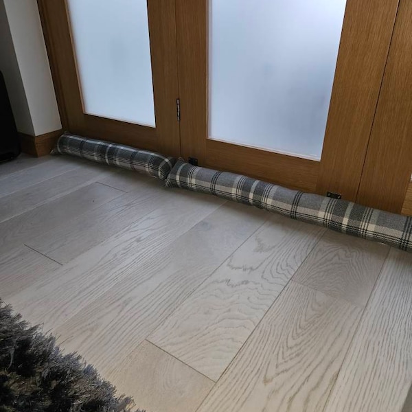Red French Ticking Stripe Heavy Draught Excluder – 70-200cm, Weighted ...