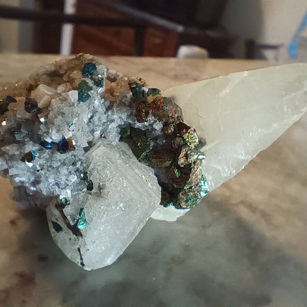 Gemmy Cerussite Crystals With Bladed Barite Weathered Galena, Moroccan ...