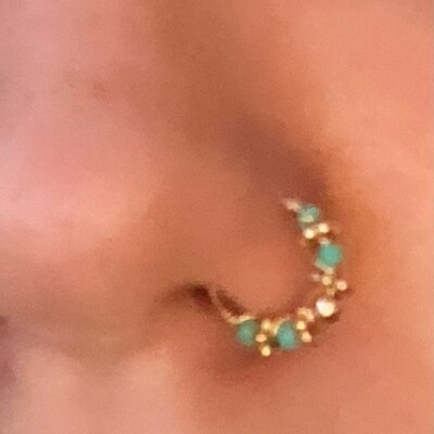 Sterling Silver Moon Nose Ring, 20, 22 Gauge, Half Moon, Nose Ring Hoop ...