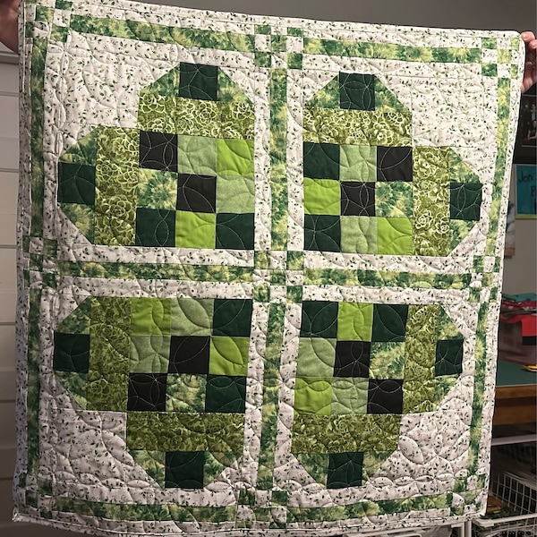 Digital PDF Quilt Block Pattern|four Leaf Clover Heart Quilt Block ...