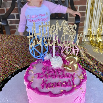 Little Miss Threenager Birthday, Threenager Cake Topper, Threenager ...