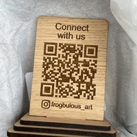 Follow Us on Instagram QR Code Custom Wooden Table Sign, Personalised ...