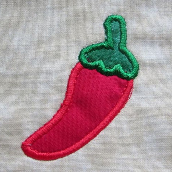 Chili Embroidery Applique Design. Chili Pepper Embroidery. Chili Pepper ...