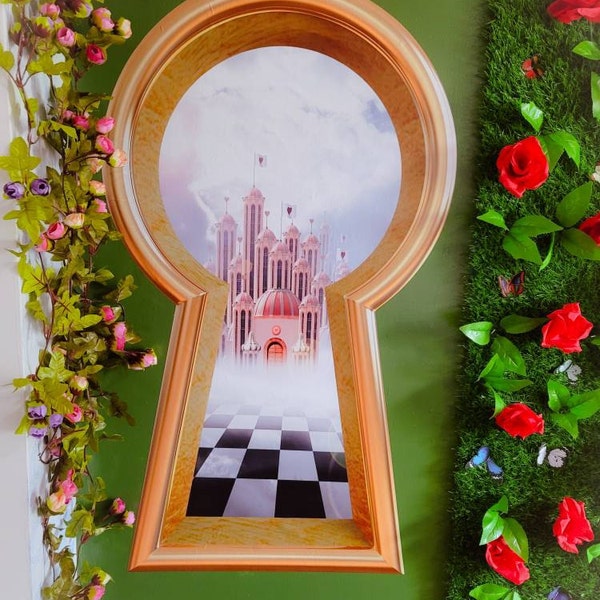 3d Keyhole Fabric Wall Decal - Queen of Hearts Castle - 3D Keyhole Wall ...