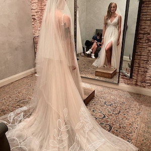 ANNA Drop Royal Floral Cathedral Veil/floral Cathedral Veil/ - Etsy