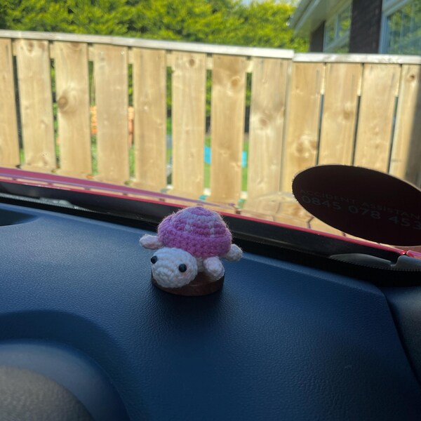 Handmade Crochet Cute Mini Turtle Head Retracted Into Shell Car ...