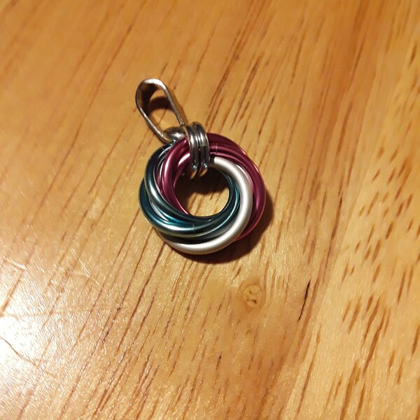 Transgender Pride Pendant Necklace, Chainmail Love Knot, Trans Pride ...