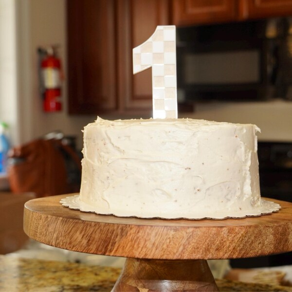 Checkered Boho Birthday Cake Topper | Boy First Birthday | Smash Cake ...