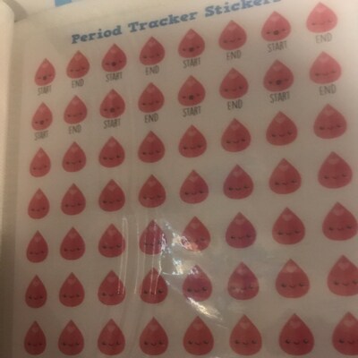 64 Cute Period Tracker Planner Stickers - Etsy