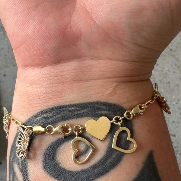 14K 18K Solid Gold Personalized Bracelet Necklace Extender, Removable ...