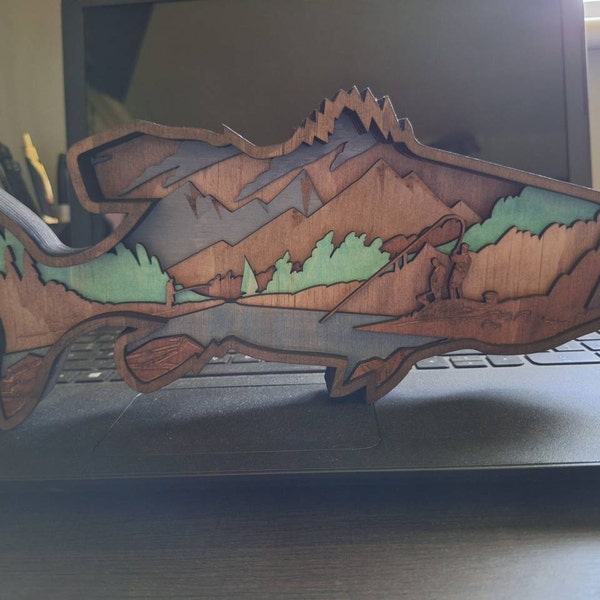 Fish Layered 3D Art Decor, Fathers Day Gift, Man Cave Decor, Fishing ...
