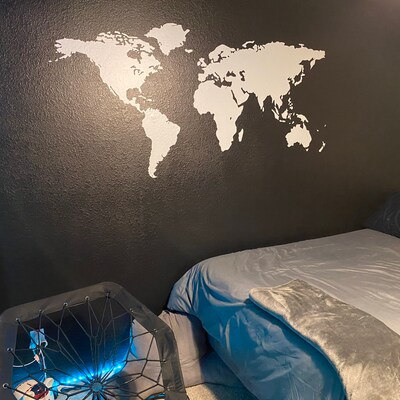 World Map Wall Decal Map of the World Removable Map Wall Decal Wall Map ...