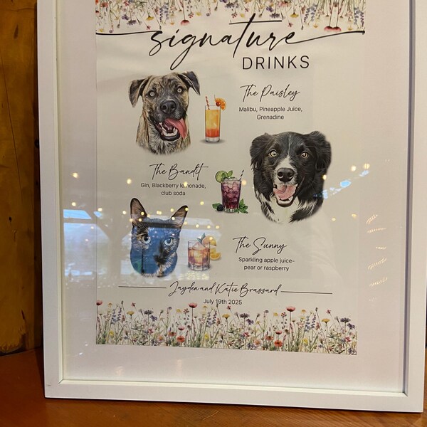 Custom Dog Seating Chart Sign, Pet Seating Chart Sign, Custom Seating ...