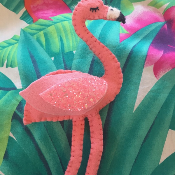 Felt Flamingo Pattern Felt Pattern Flamingo Nursery Flamingo Ornament ...