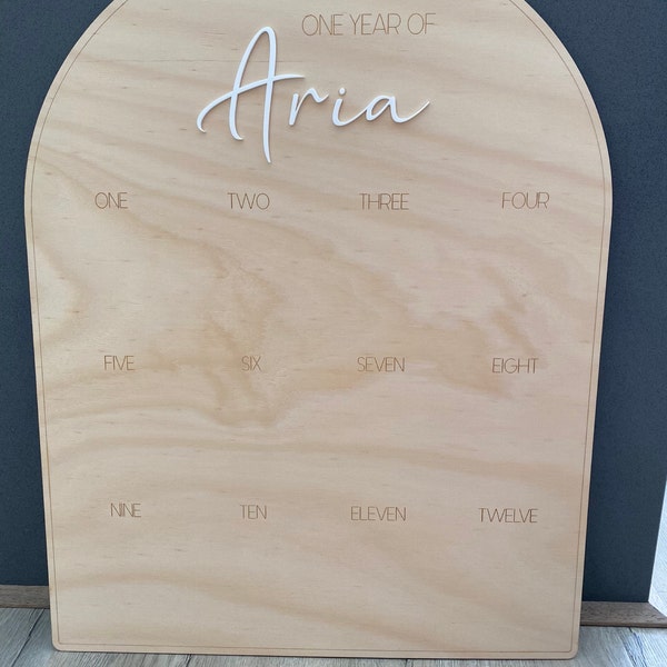 First Birthday Photo Board / One Year of Baby Memory Board / Birthday ...