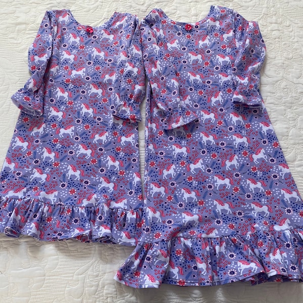 Girls Nightgown Sewing Pattern, Long Nightgown Sewing Pattern, Baby ...