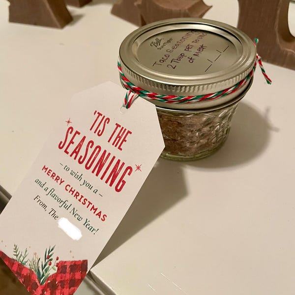 Seasoning Gift Tag, Spice Gift Tag, Homemade Spice Gift Tags, Food Gift ...