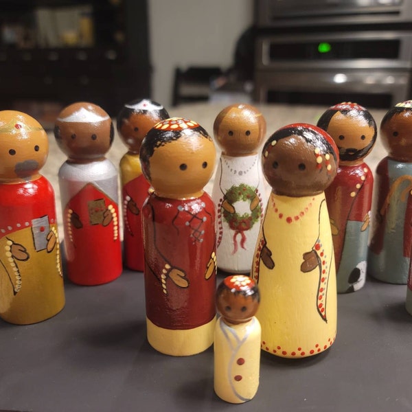 6 Piece Thanksgiving Pilgrim and Native American Doll Set - Etsy