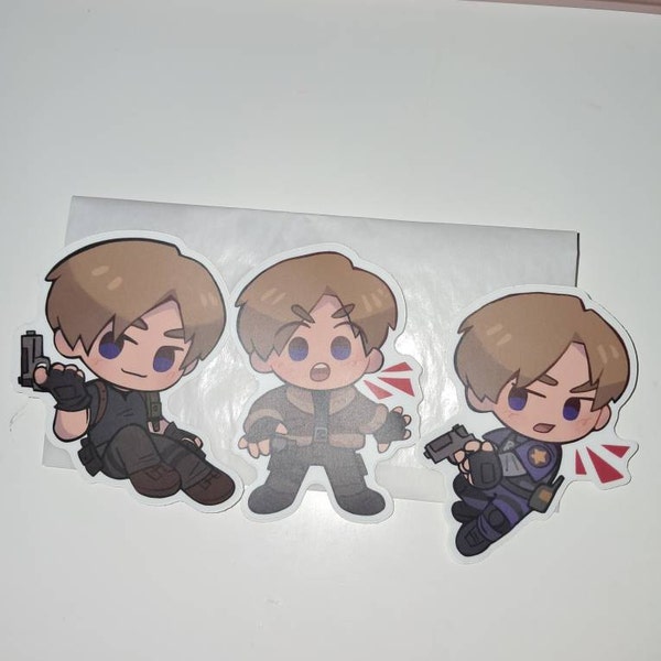Leon Kennedy | Resident Evil | 3" Matte Vinyl Stickers - Etsy