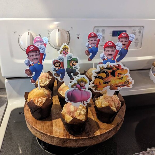 Mario Custom Face Cupcake Topper - Etsy