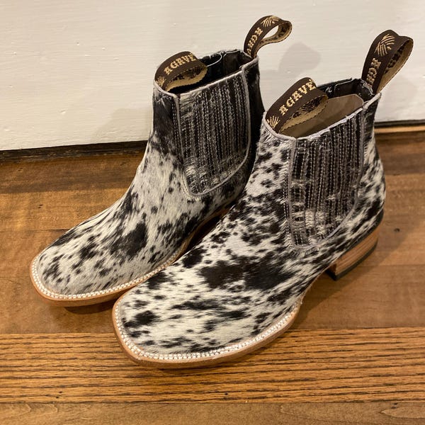Cowhide Boots / Cowgirl Hair on Cowhide Leather Boots / Genuine Cowhide ...