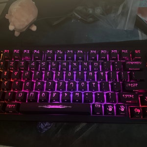 Daedric Font Backlit Keycap Set top Print Only or Top and Front Side ...