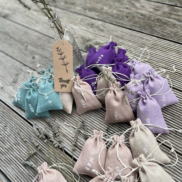 20/25 Empty Linen Sachets, Bag for Lavender, Nature Inspired Gift Pouch ...