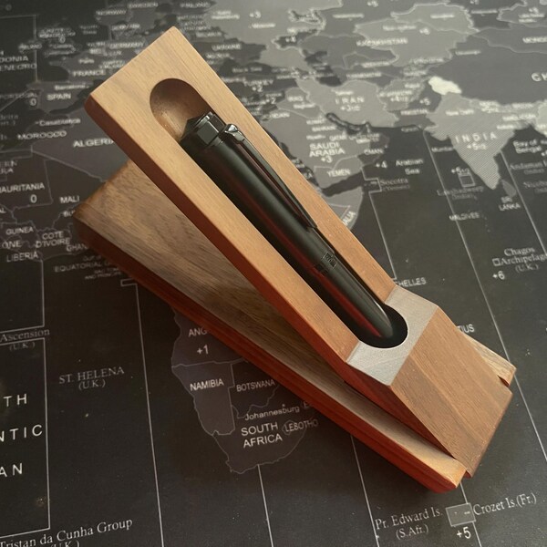 Walnut Wood Pen Case,wood Pen Box,pen Stand,fold up Pen Display Holder ...